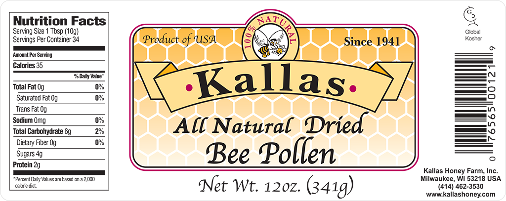kallas-all-natural-dried-bee-pollen | Specialty Food Labels