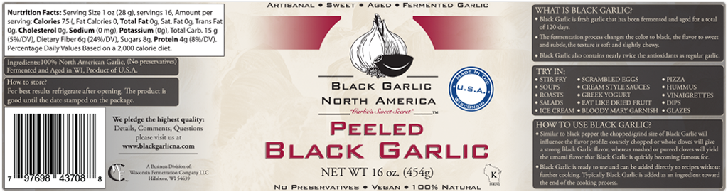 peeled-black-garlic-label | Specialty Food Labels